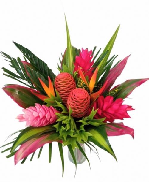 Wholesale Round Brushed Tropical Bouquet Delivered Online | FlowerFarm